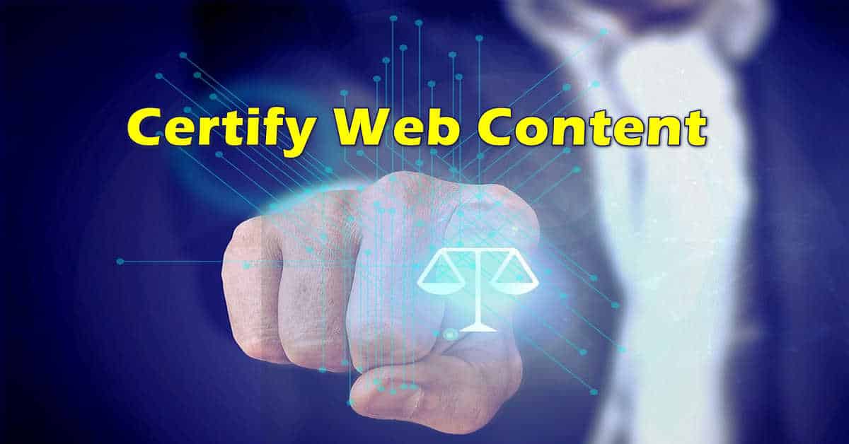 Certificare i Contenuti Web con valore legale